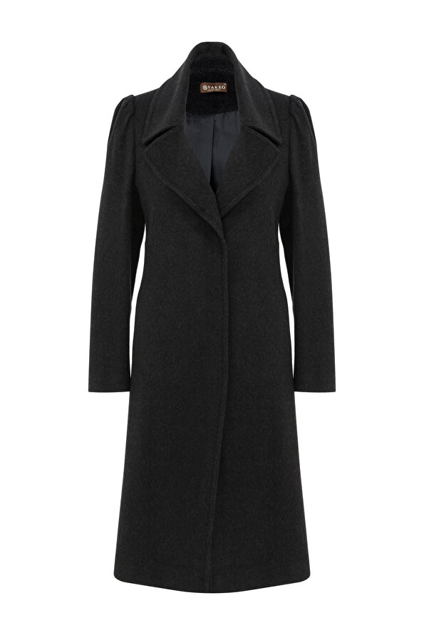 Vakko Kadın Antrasit Kaşmir Palto